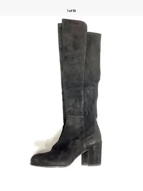 Stuart Weitzman | Shoes | Stuart Weitzman Black Suede Overtheknee Block ...